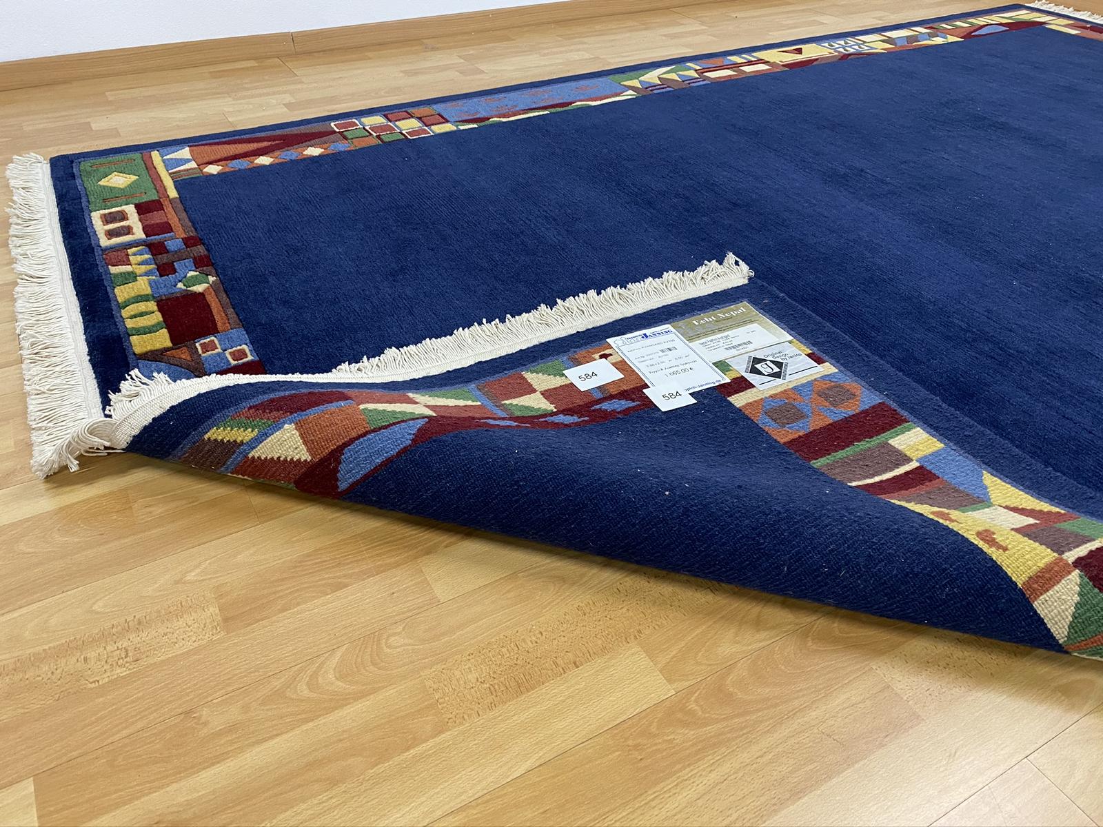 Nepal Teppich Avantgard AV 180 blau bunt | eBay